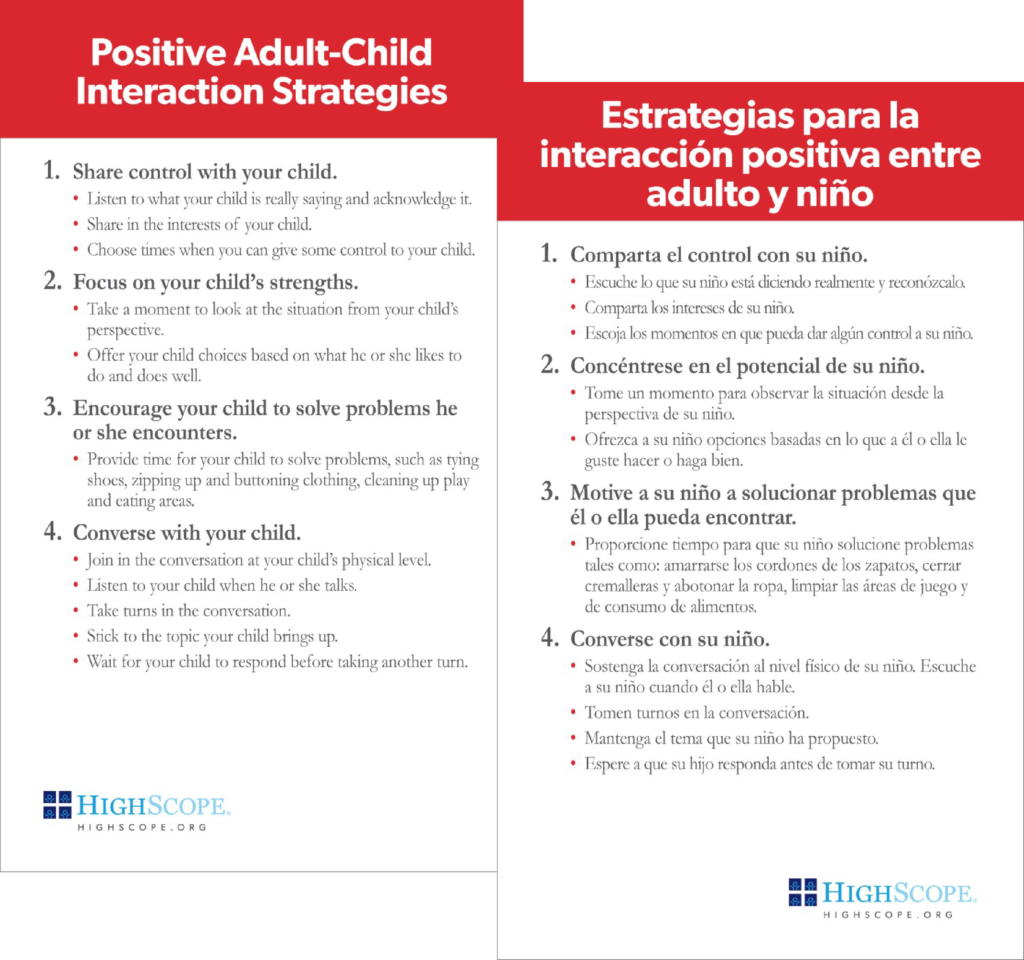 ADULT/CHILD INTERACTION WALLET CARDS - HighScope